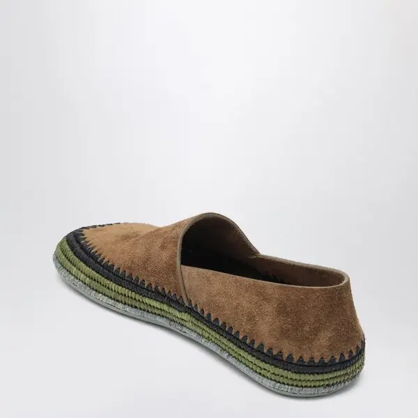 Loewe Rio Suede And Raffia Slippers