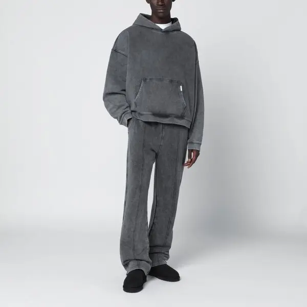 REPRESENT Faded Black Cotton Jogger Pants - Grey