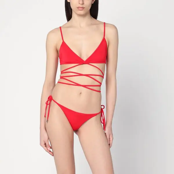 Attico Two-piece Triangle Bikini - Red
