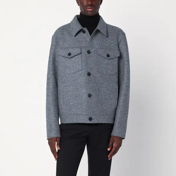 Harris Wharf London Light Wool Jacket - Grey