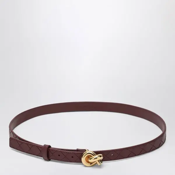 Bottega Veneta Knot Intrecciato Leather Belt - Red