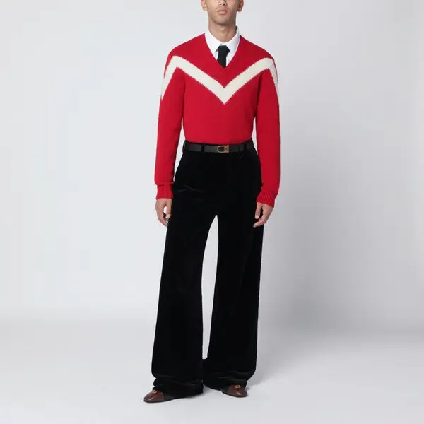 Valentino Garavani Wool Sweater With Vlogo Detail - Red