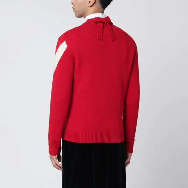 Valentino Garavani Wool Sweater With Vlogo Detail - Red