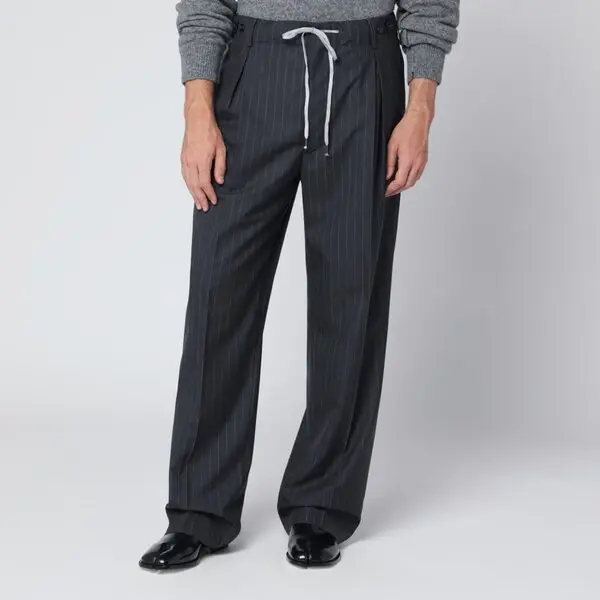 MAISON MARGIELA Pinstripe Wool Wide Trousers
