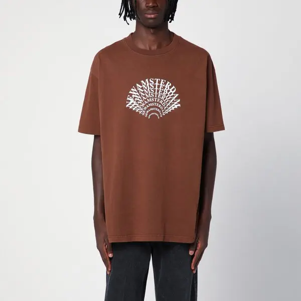 NEW AMSTERDAM SURF ASSOCIATION Cotton T-shirt With Logo - Brown