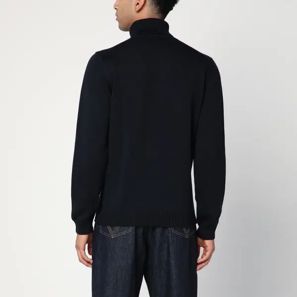 ROBERTO COLLINA Wool Turtleneck Sweater - Blue