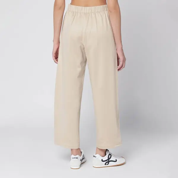 Max Mara Silk Blend Cropped Trousers - Beige