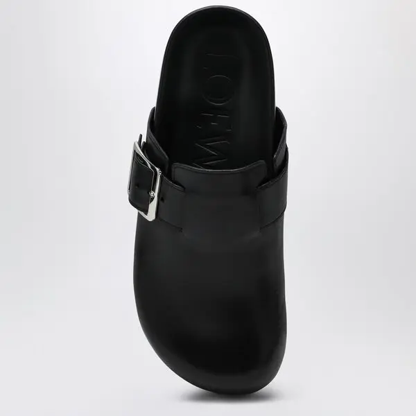 Loewe Leather Sabot With Buckle - Black