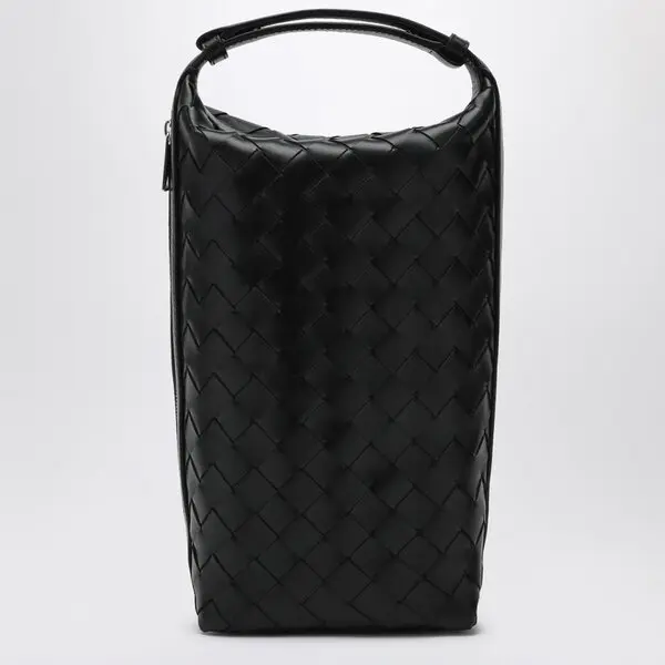 Bottega Veneta Vertical Intrecciato Wallace Pouch - Black
