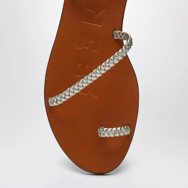 Manebí Platinum Leather Thong Sandals