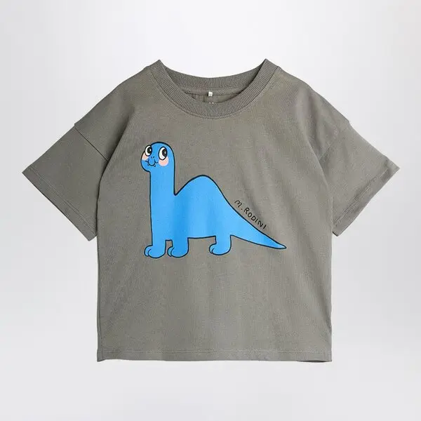 MINI RODINI Dino" Organic Cotton T-shirt - Grey