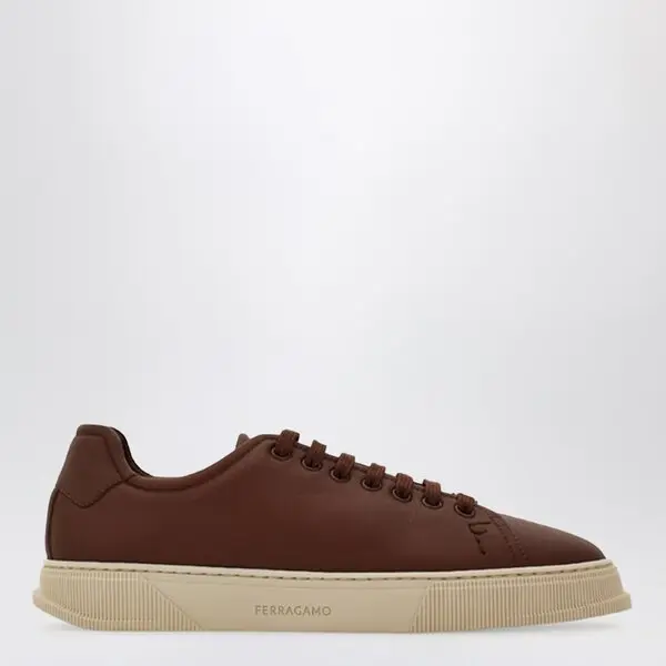 FERRAGAMO Leather Low-top Sneakers - Brown