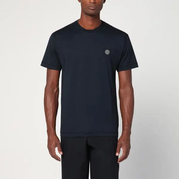 Stone Island Slim Fit Navy Cotton T-shirt - Blue