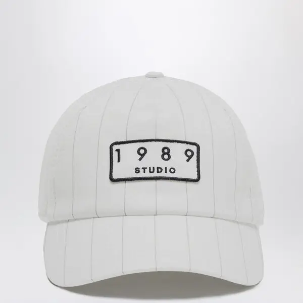 1989 STUDIO Striped Baseball Cap - White