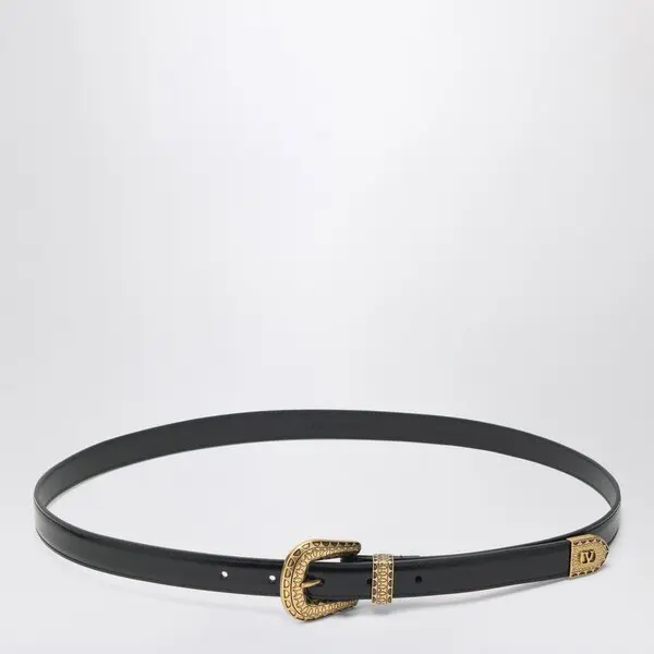 Valentino Garavani Vlogo Signature Polished Calfskin Belt - Black
