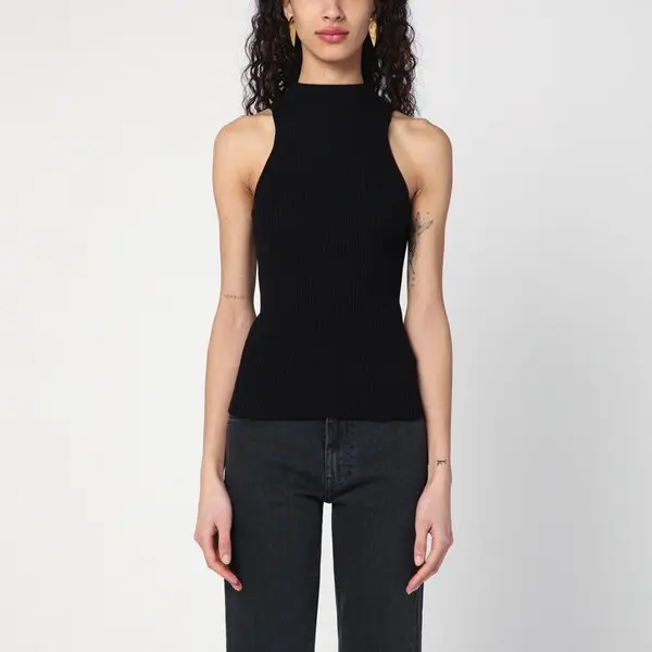 ROBERTO COLLINA Ribbed Tank Top - Black
