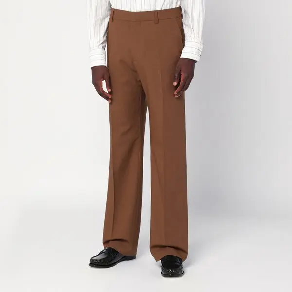 AMI Paris Wool Trousers - Brown