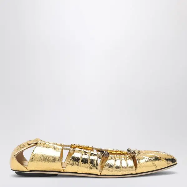 Chloé Metallic Leather Ballerinas - Metal
