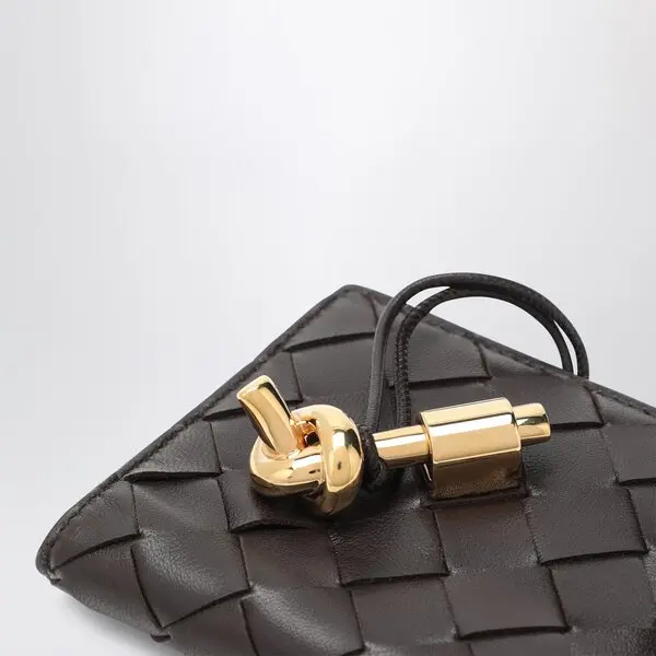 Bottega Veneta Andiamo Cardholder With Flap In Fondant Colour - Brown