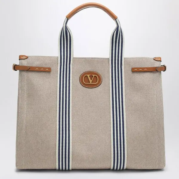 Valentino Garavani Large Canvas Tote Bag - Beige