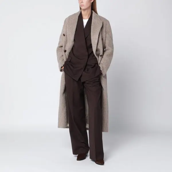 GOLDEN GOOSE Wool-blend Belted Coat - Grey