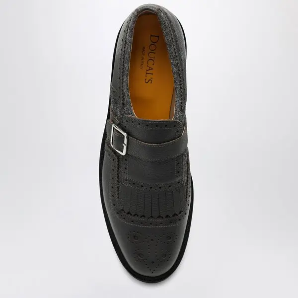 DOUCAL'S Leather Monk Strap Shoes - Brown