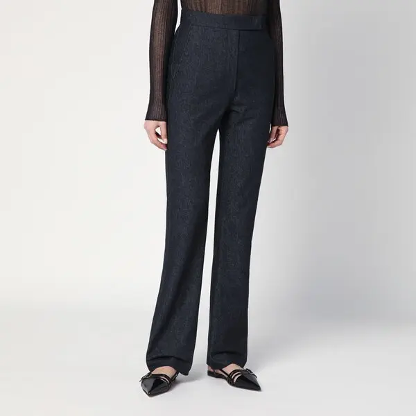 Max Mara Cotton Denim Effect Trousers
