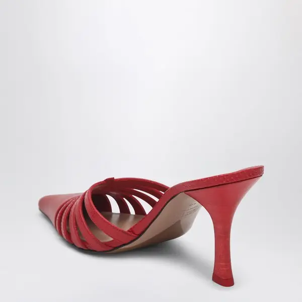 Paris Texas Leather Nadia Mules - Red
