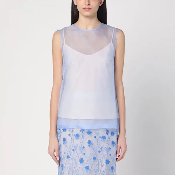 P.a.r.o.s.h Silk Tank Top - Blue