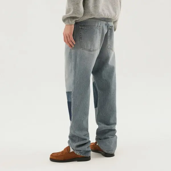 1989 STUDIO Malin Patchwork Denim Pants - Light Blue