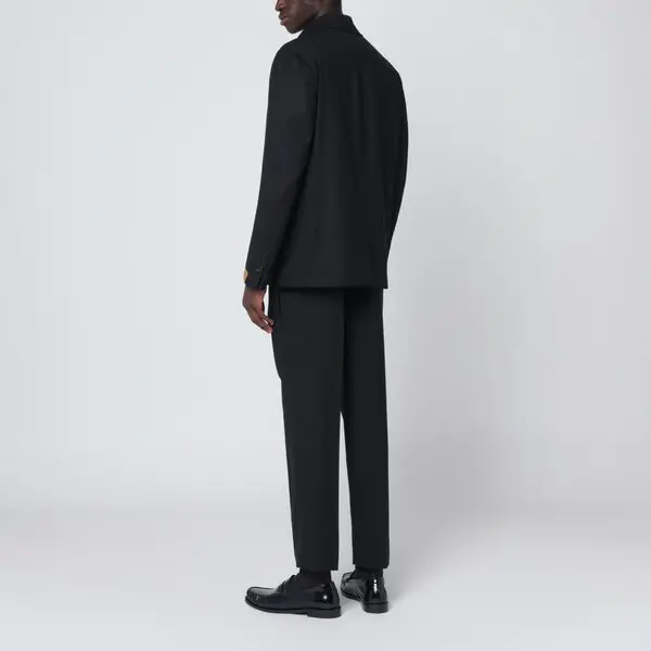 SANTANIELLO Single-breasted Suit In Wool Blend - Black