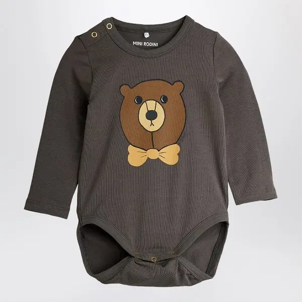 MINI RODINI Bear Long Sleeve Bodysuit
