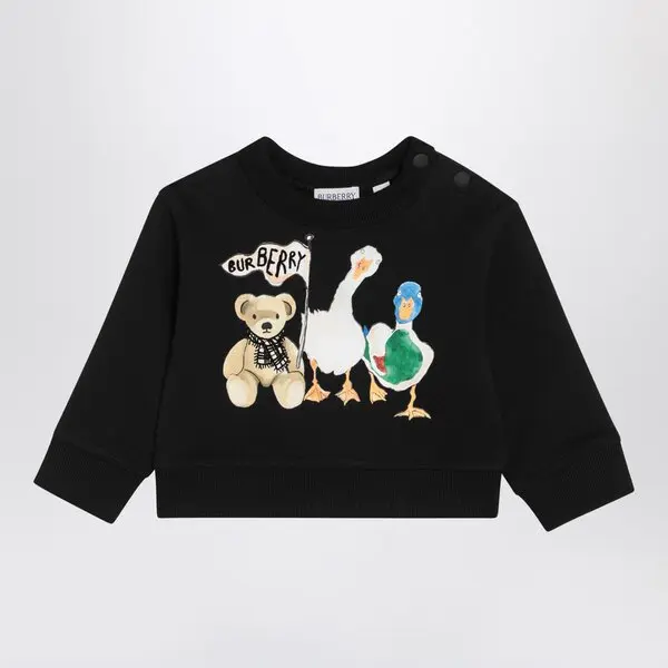 Burberry Sweatshirt With Thomas Bear And Friends - Black