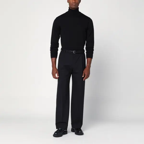ROBERTO COLLINA Wool Turtleneck Sweater - Black