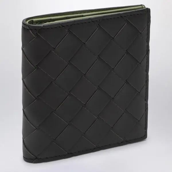 Bottega Veneta Bi-fold Wallet Fondente/macha In Intrecciato - Brown