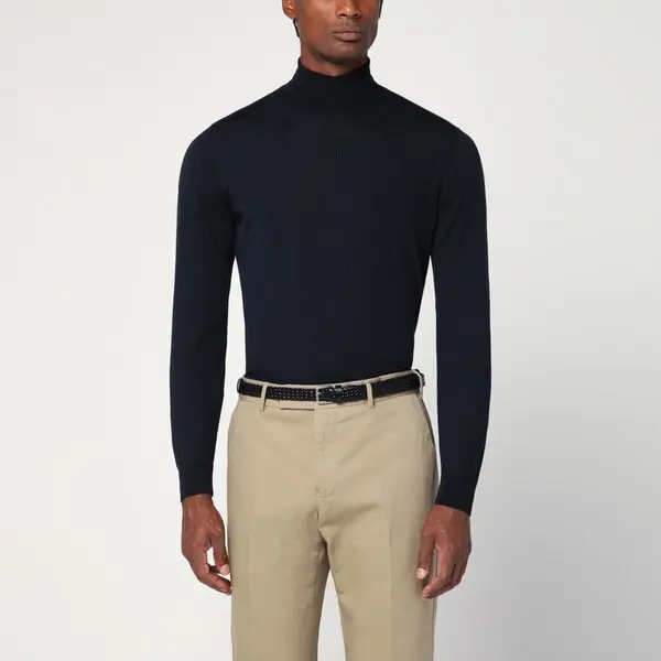 DRUMOHR Wool Turtleneck Sweater - Blue