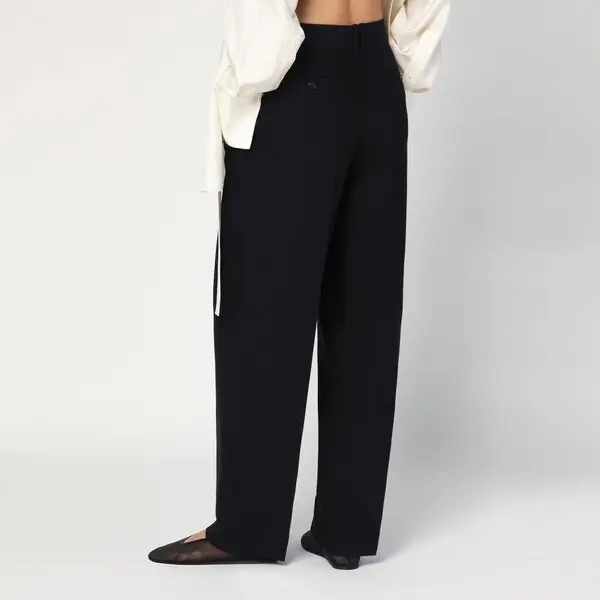 THE ROW Lilas Wool And Linen Trousers - Black