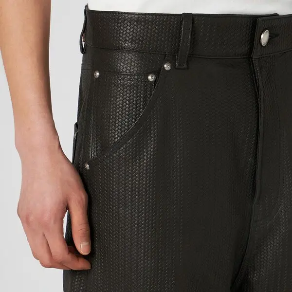 1989 STUDIO Intreccio Leather Cargo Pants