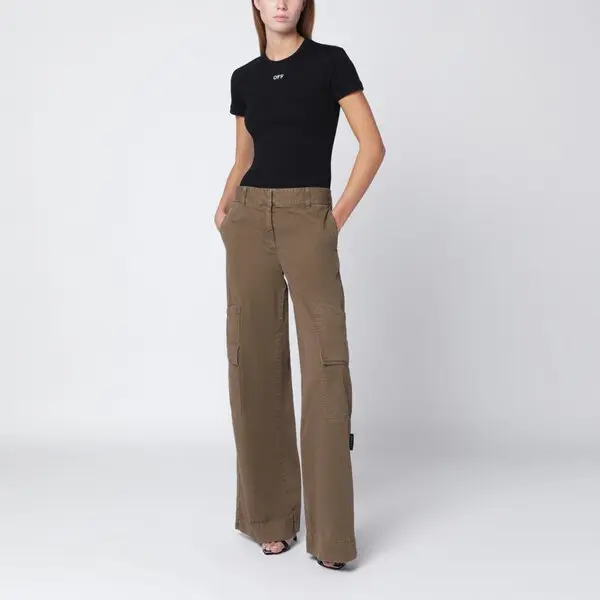 Off-White Cotton Cargo Trousers
