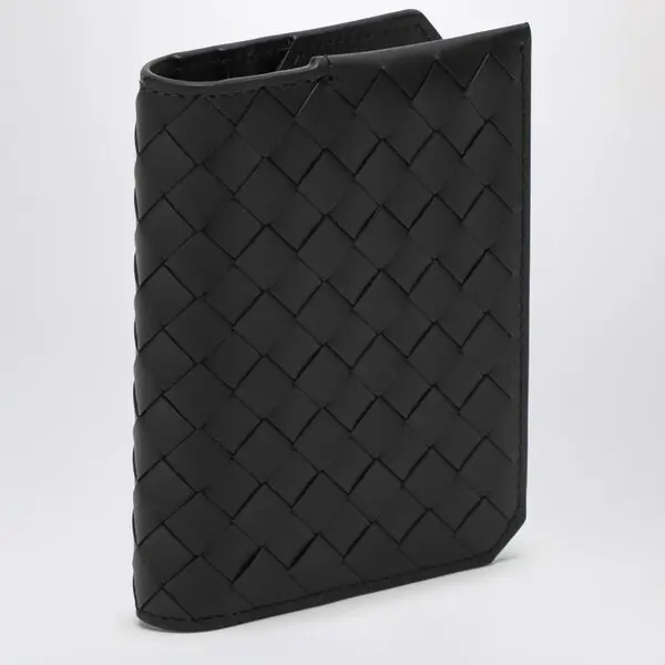 Bottega Veneta Intrecciato Vertical Card Holder - Black