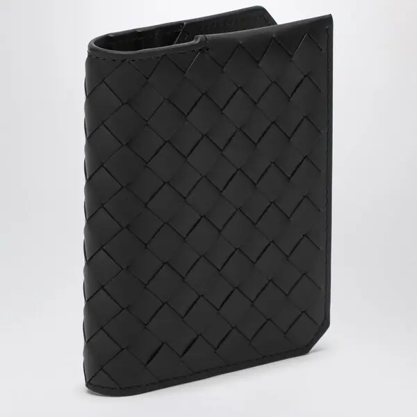 Bottega Veneta Intrecciato Vertical Card Holder - Black