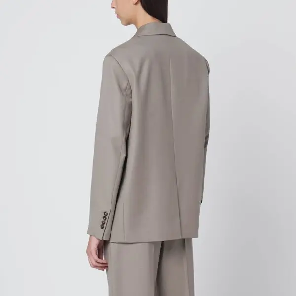 Loulou De Saison Double-breasted Virgin Wool Jacket - Beige