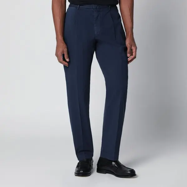 SANTANIELLO Cotton Trousers - Blue