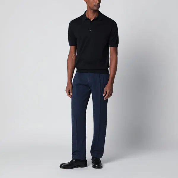 SANTANIELLO Cotton Trousers - Blue