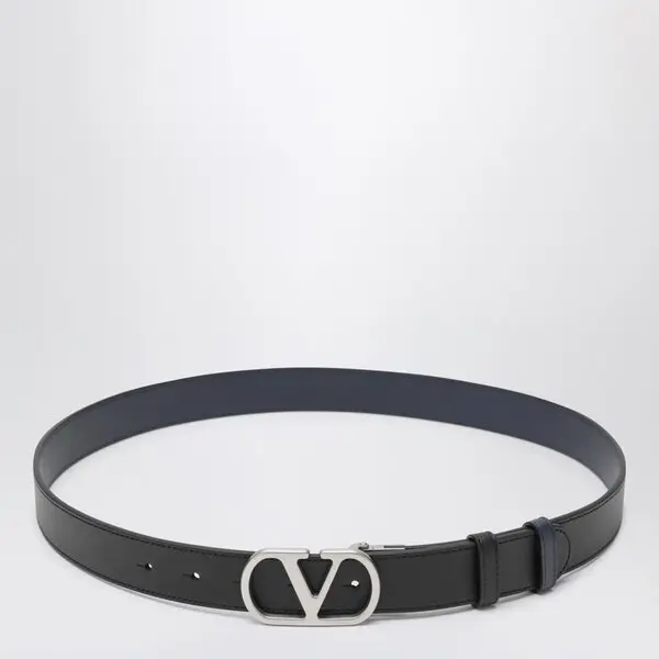 Valentino Garavani Reversible Vlogo Signature Leather Belt - Black