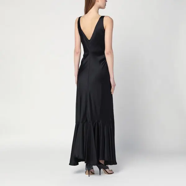 Sportmax Long Satin Dress - Black