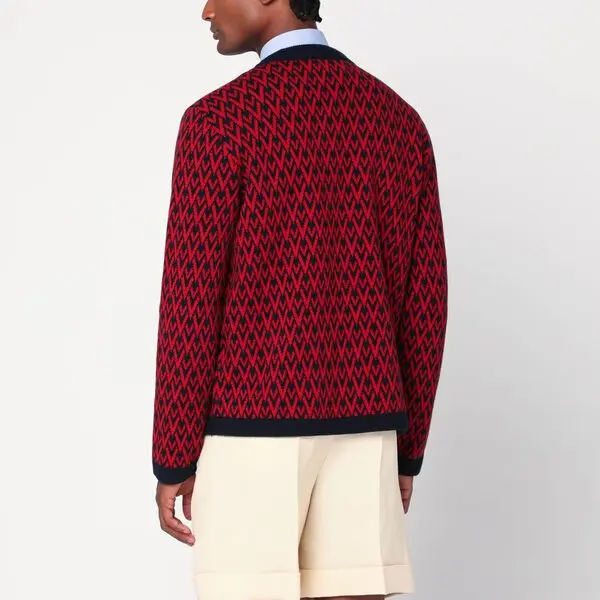 Valentino Garavani Jacquard Patterned Cardigan - Blue