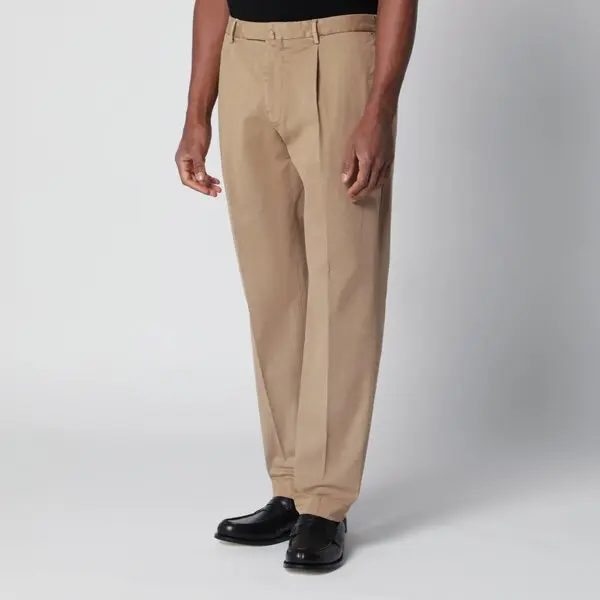 SANTANIELLO Cotton Trousers - Beige