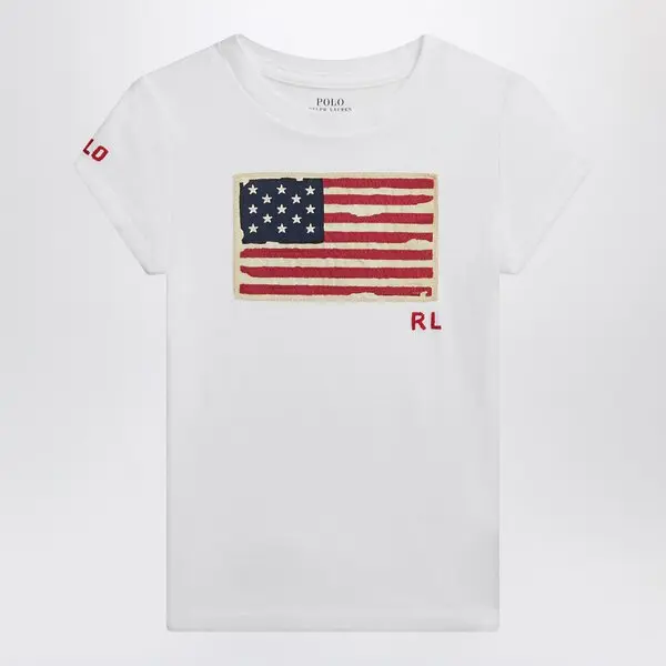 Polo Ralph Lauren Jersey T-shirt With Flag - White