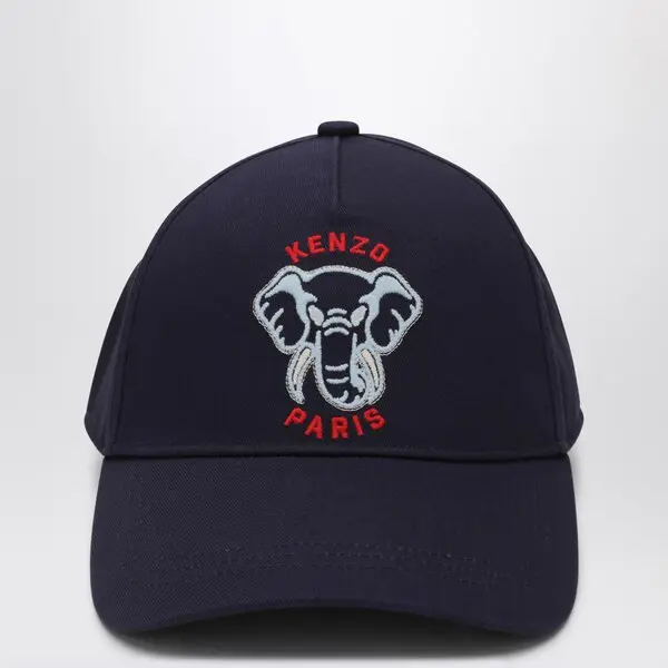 Kenzo Cotton Baseball Cap With Logo - Blue